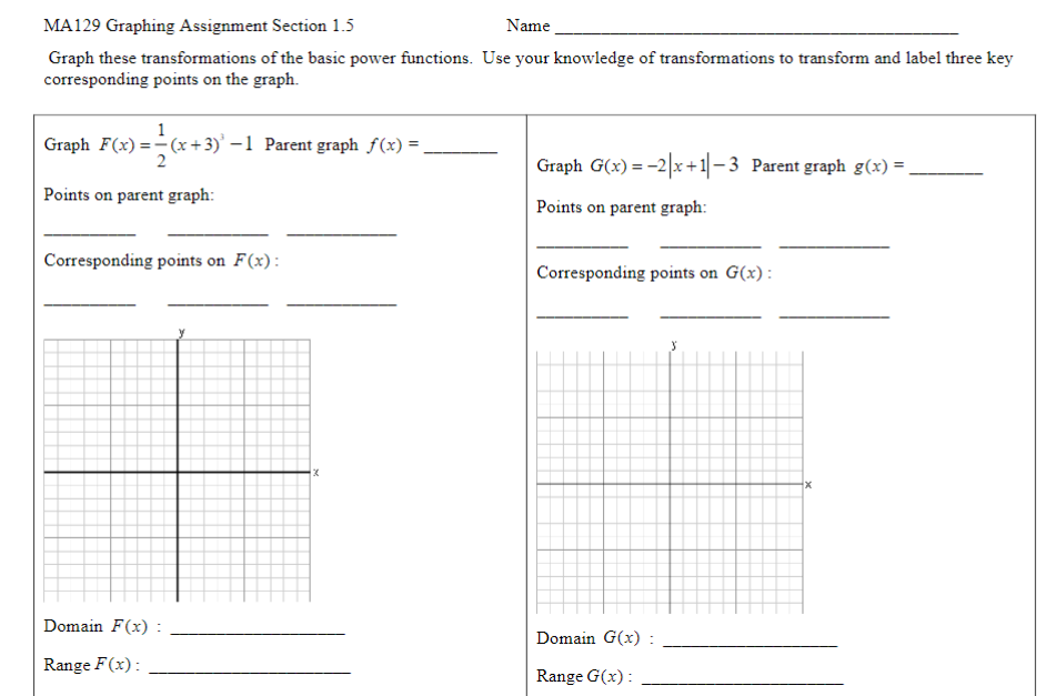 Solved MA115 ﻿Transformations Graphing Works Square | Chegg.com