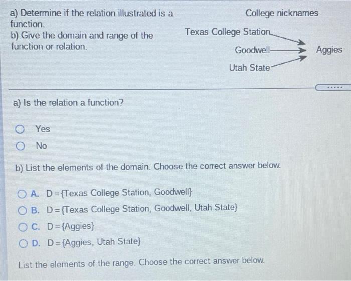 Solved a) Determine if the relation illustrated is a | Chegg.com