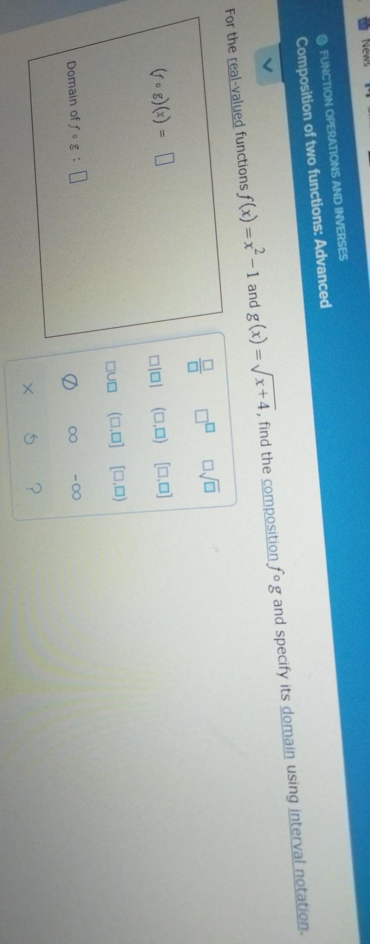 Solved News FUNCTION OPERATIONS AND INVERSES Composition of | Chegg.com