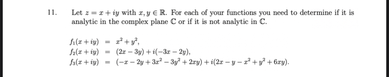 Solved Let z=x+iy ﻿with x,yinR. For each of your functions | Chegg.com