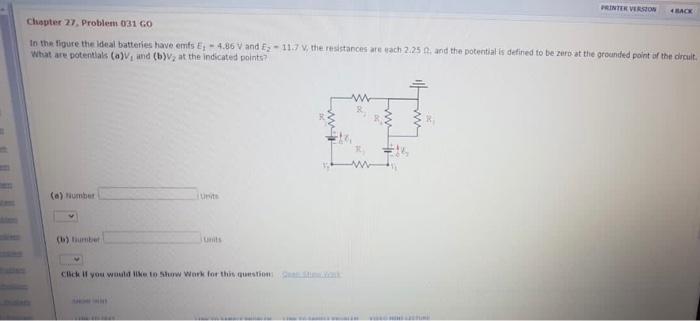 Solved PRINTER VERSION HACK Chapter 27. Problem 031 GO In | Chegg.com