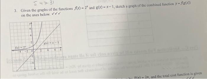 Solved 3. Given the graphs of the functions f(x)=2x and | Chegg.com