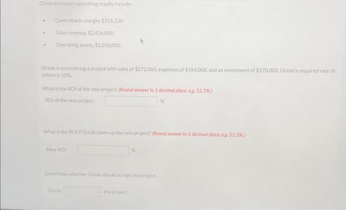 Solved - Controllable margin, $316,130 . Sales revenue, | Chegg.com