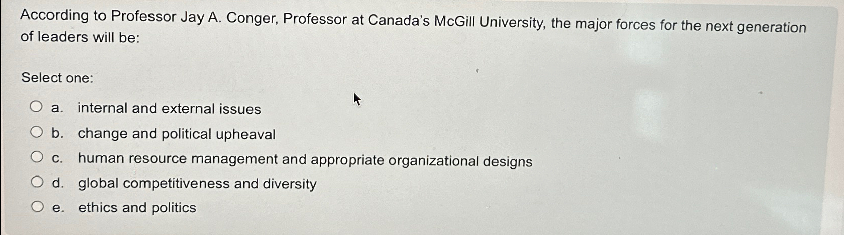 Solved According to Professor Jay A. ﻿Conger, Professor at | Chegg.com