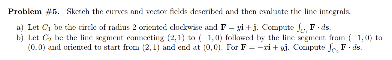 Solved Problem #5. ﻿Sketch the curves and vector fields | Chegg.com