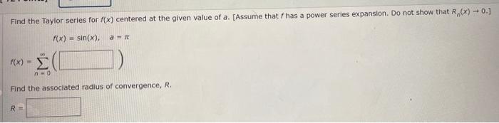 Solved Find the Taylor series for f(x) centered at the given | Chegg.com