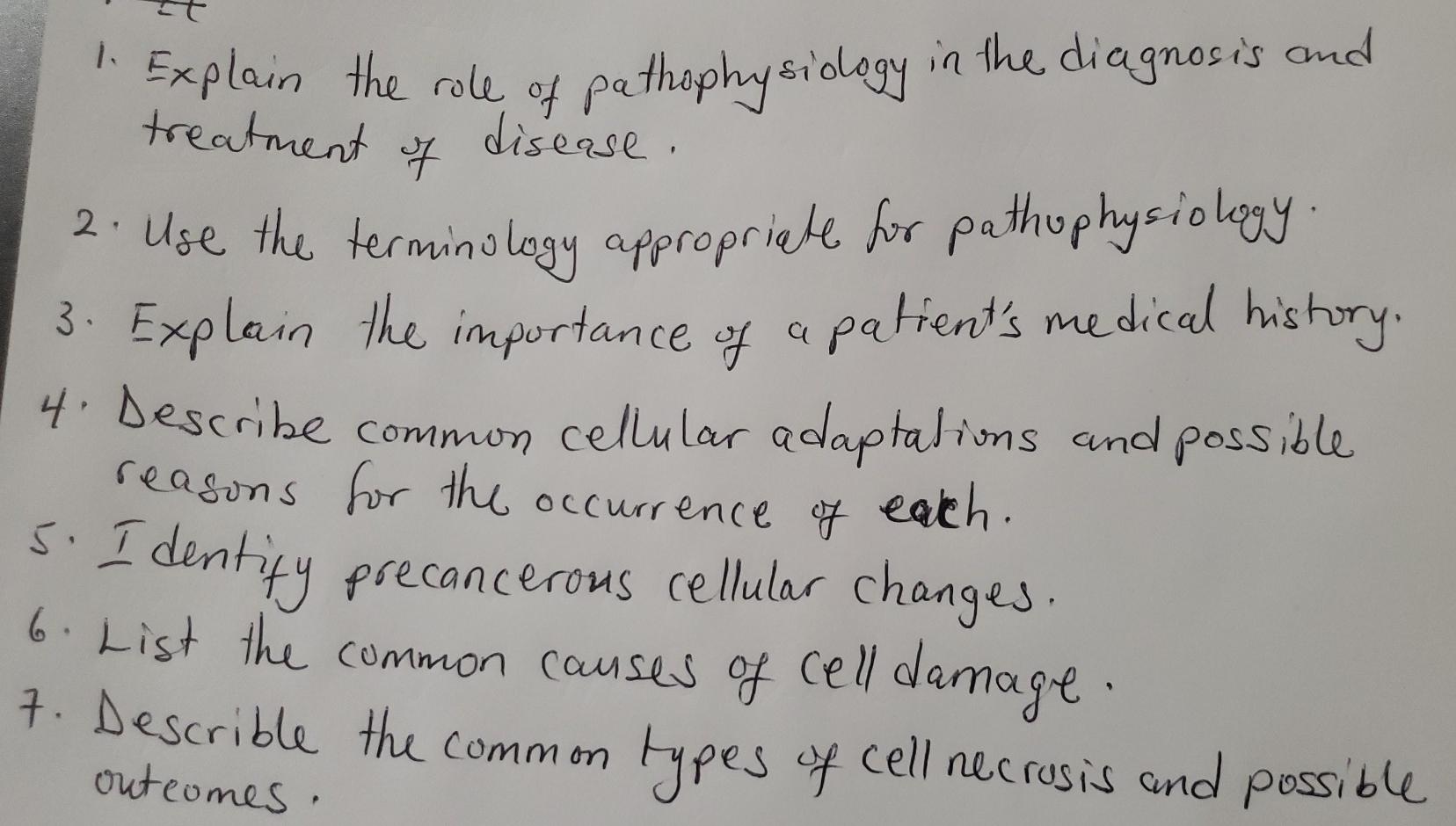 Solved 1. Explain the role of pathophysiology in the | Chegg.com