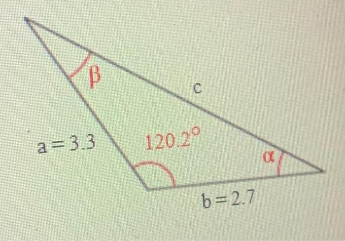 Solved Solve the triangle shown to the right Note that the | Chegg.com