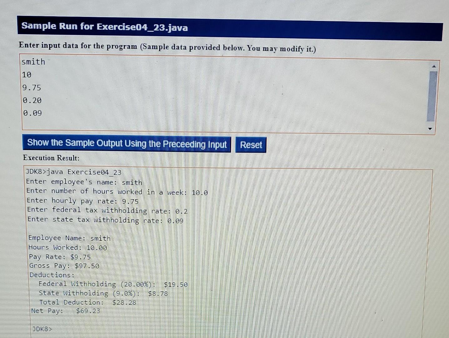 Solved *4.23 (Financial application: payroll) Write a | Chegg.com
