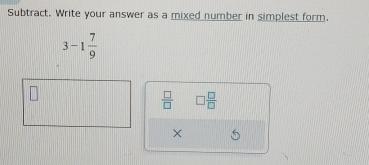 Solved Subtract. Write your answer as a mixed number in | Chegg.com