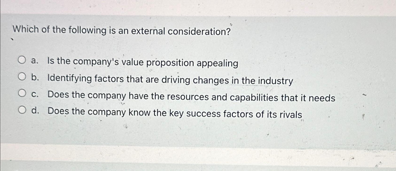 Solved Which of the following is an external | Chegg.com