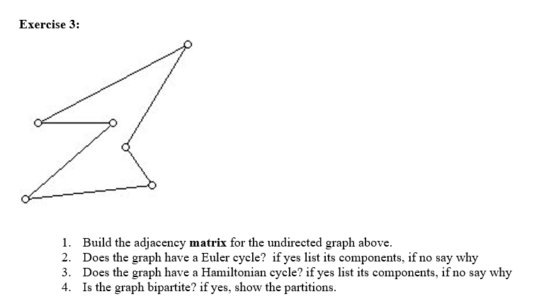 Solved Build the adjacency matrix for the undirected graph | Chegg.com Solved Build the adjacency matrix for the undirected graph | Chegg.com