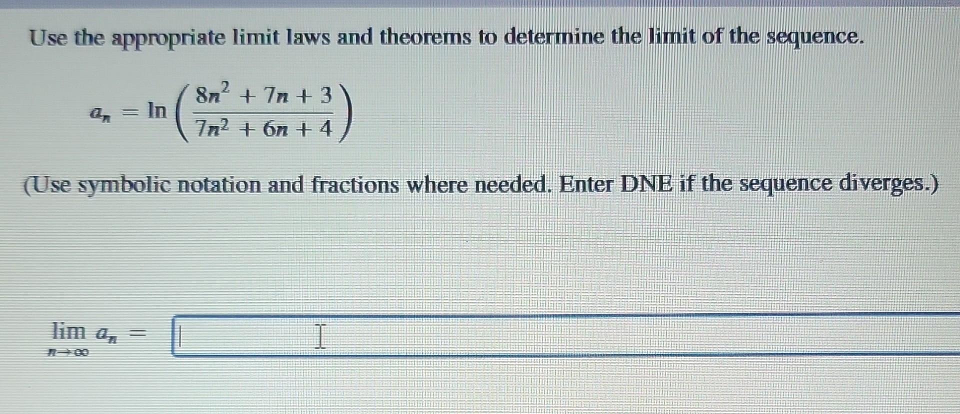 Solved Use the appropriate limit laws and theorems to | Chegg.com