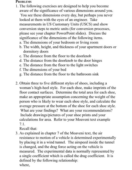 Solved PROBLEMS 1. The following exercises are designed to | Chegg.com
