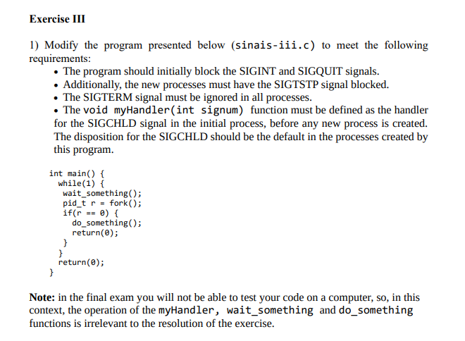 Solved Exercise IIIModify the program presented below | Chegg.com