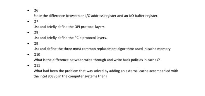Solved - Q6 State the difference between an 1/O address | Chegg.com