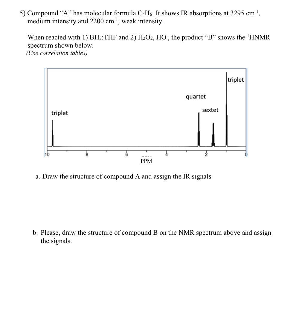 Solved by an EXPERT Compound " A " ﻿has molecular formula C4H6. ﻿It ...
