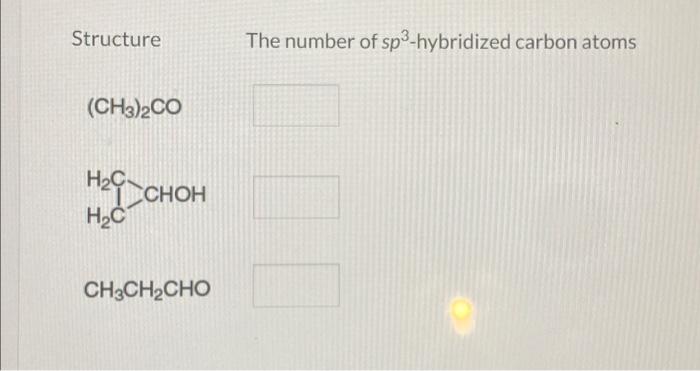 Solved Structure (CH3)2CO H₂C H₂C CHOH CH,CH,CHO The number | Chegg.com