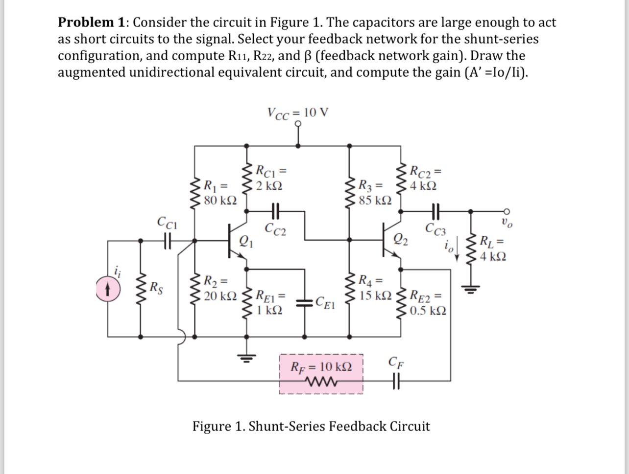 Solved Problem 1: Consider the circuit in Figure 1. ﻿The | Chegg.com
