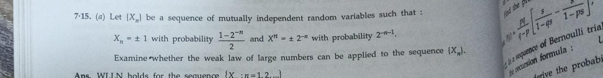 Solved 7⋅15. (a) Let {Xn} be a sequence of mutually | Chegg.com
