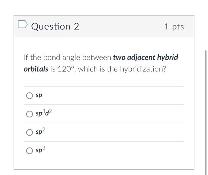 Solved If the bond angle between two adjacent hybrid | Chegg.com