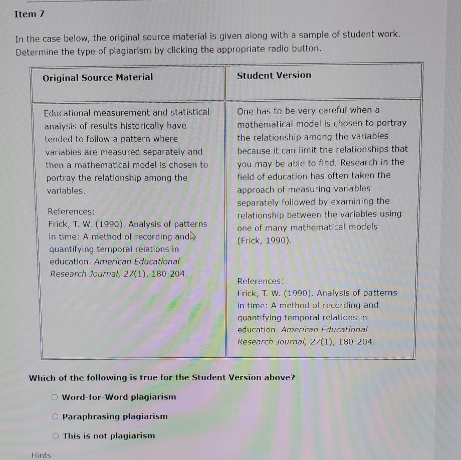 Solved Hints Item 6 In the case below, the original source | Chegg.com