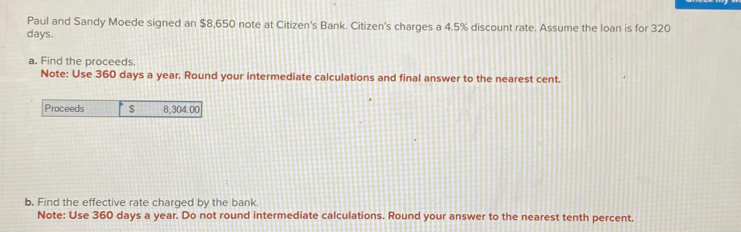 Solved Paul and Sandy Moede signed an $8,650 ﻿note at | Chegg.com