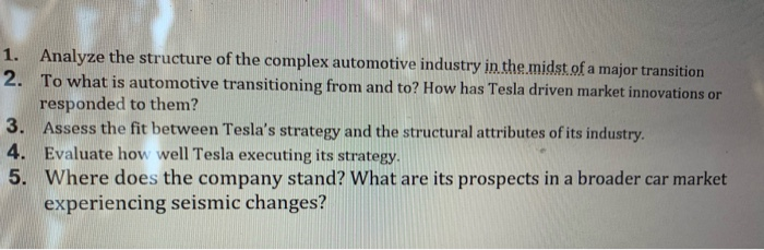 Solved 1. Analyze the structure of the complex automotive | Chegg.com