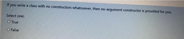 Solved If You Write A Class With No Constructors Whatsoever