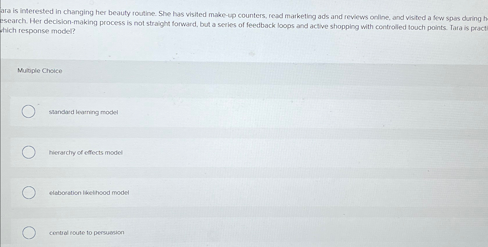 Solved ara is interested in changing her beauty routine. She | Chegg.com