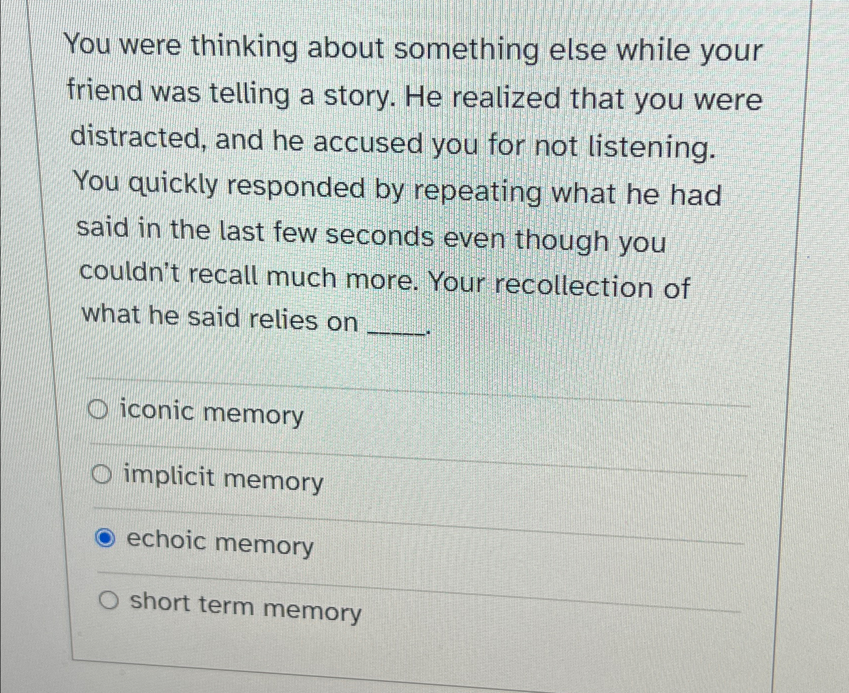 Solved You were thinking about something else while your | Chegg.com