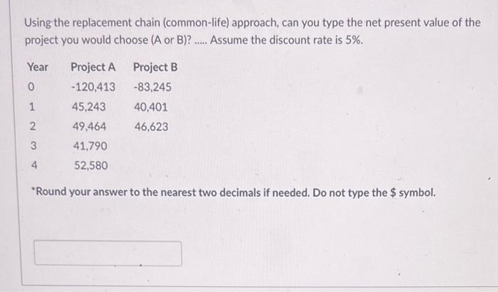 Solved Using the replacement chain (common-life) approach, | Chegg.com