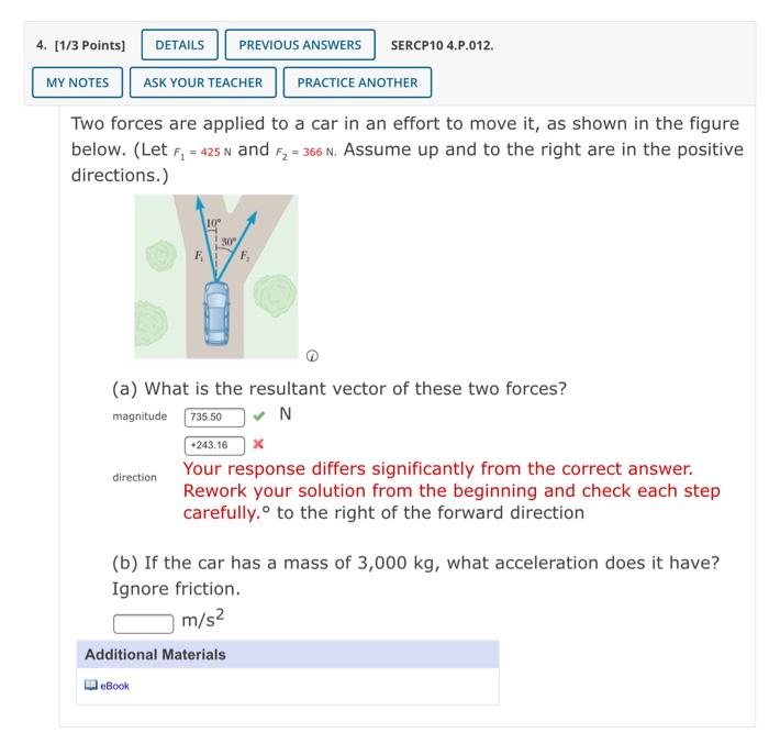 Solved 4. [1/3 points) DETAILS PREVIOUS ANSWERS SERCP10 | Chegg.com Solved 4. [1/3 points) DETAILS PREVIOUS ANSWERS SERCP10 | Chegg.com