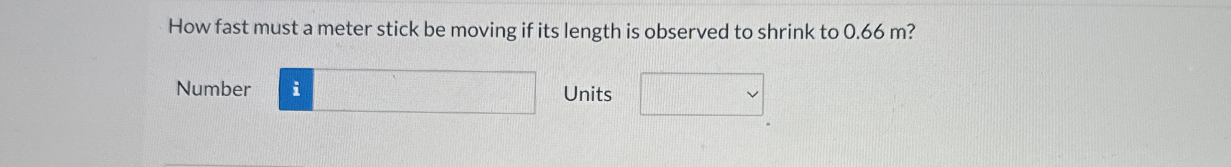 Solved How fast must a meter stick be moving if its length | Chegg.com