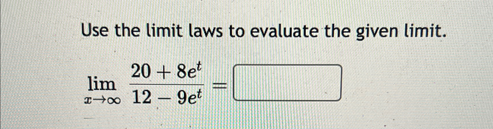 Solved Use the limit laws to evaluate the given | Chegg.com