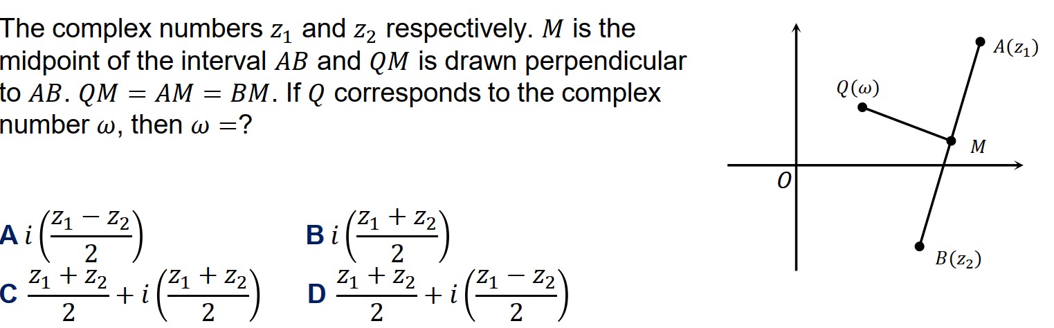 Solved The complex numbers z1 ﻿and z2 ﻿respectively. M ﻿is | Chegg.com