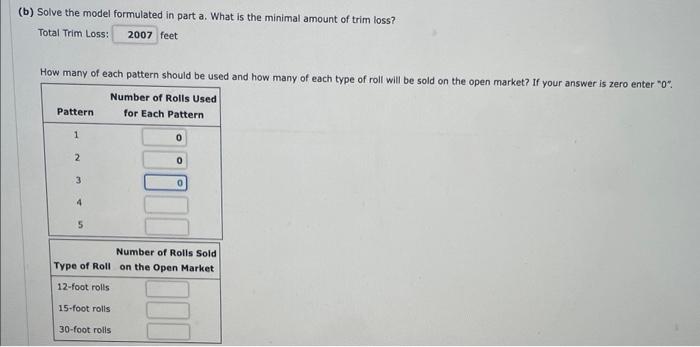 Solved roits of widions 12, 15, and 30 teet. The demands for | Chegg.com