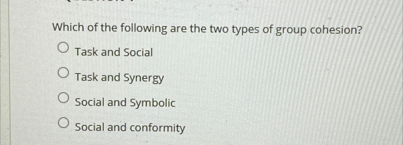 Solved Which of the following are the two types of group | Chegg.com