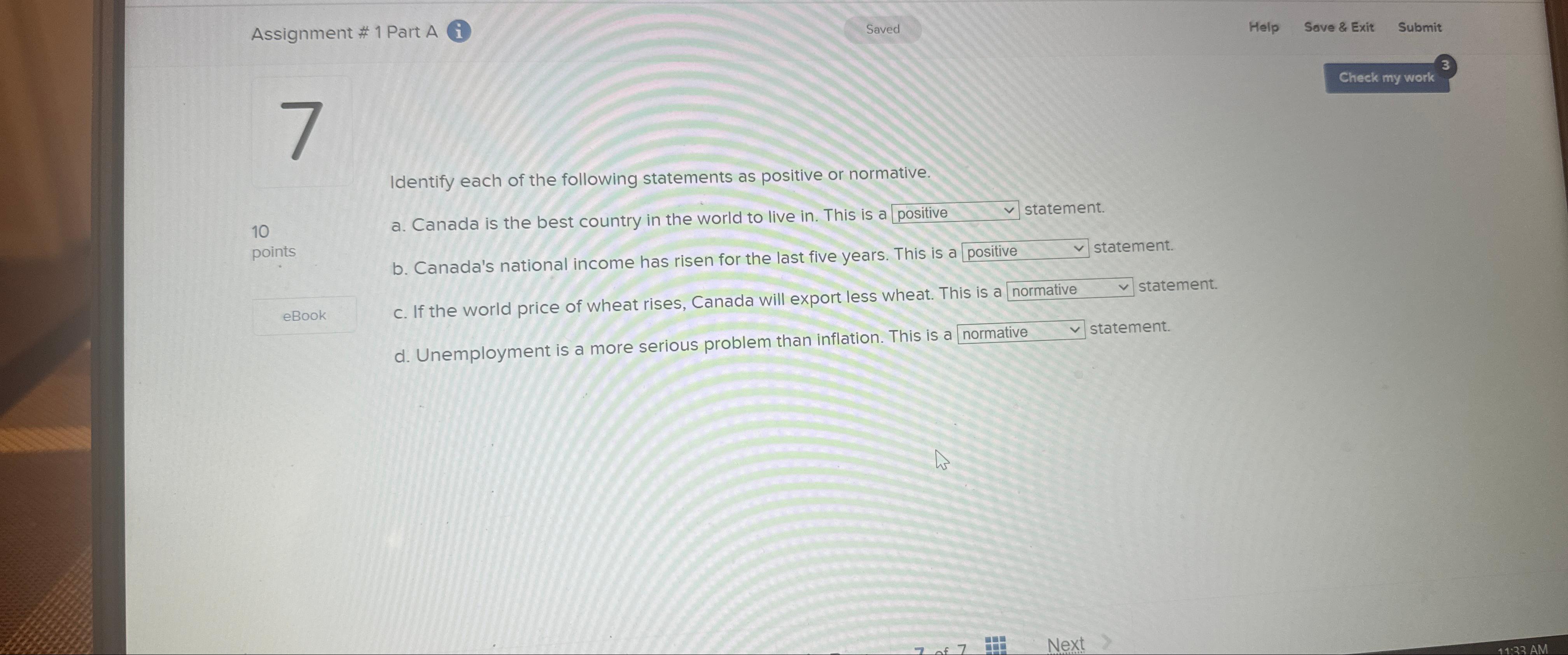 Solved Assignment # 1 ﻿Part A (i)SavedHelpSove & | Chegg.com