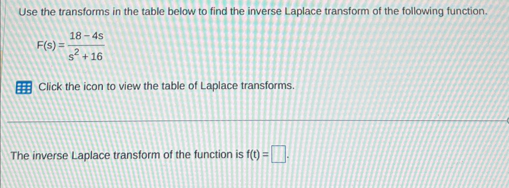 Solved Use the transforms in the table below to find the | Chegg.com