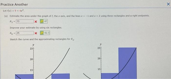 Solved Let f(x)=9+4x2 (a) Estimate the area under the graph | Chegg.com