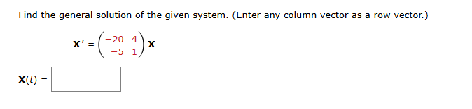 Solved Find the general solution of ﻿the given system. | Chegg.com