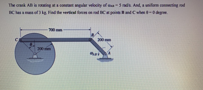 Solved The crank AB is rotating at a constant angular | Chegg.com