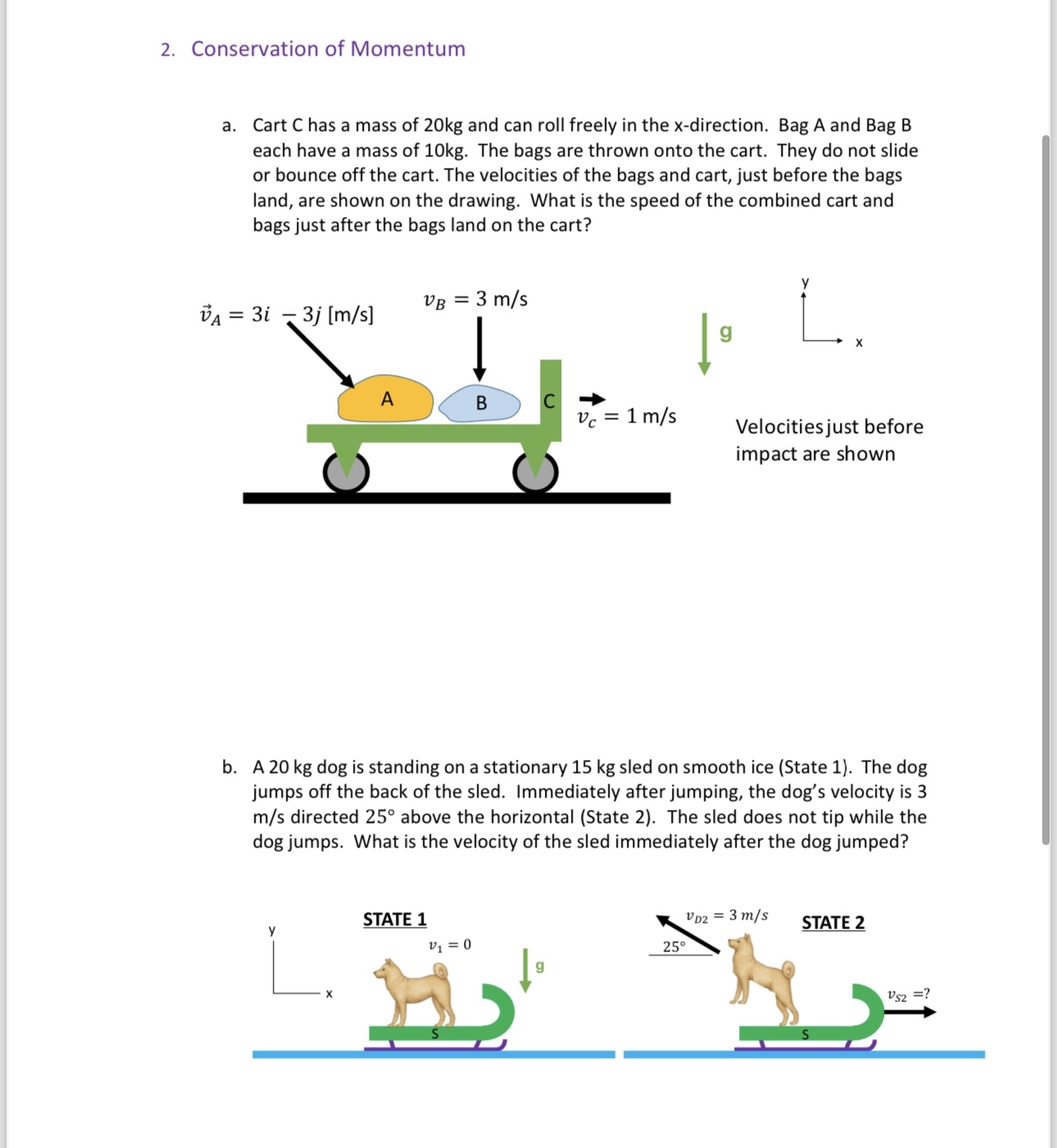 Solved Conservation of Momentuma. ﻿Cart C ﻿has a mass of | Chegg.com