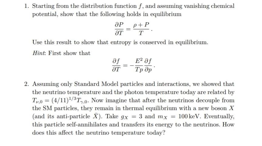 Solved Starting from the distribution function f, and | Chegg.com
