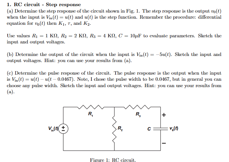 Solved RC ﻿circuit - ﻿Step response(a) ﻿Determine the step | Chegg.com