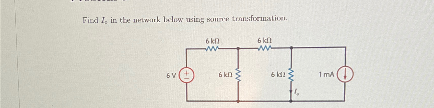 Solved Find Io ﻿in the network below using source | Chegg.com