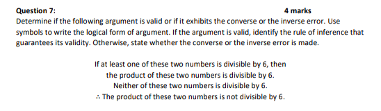 Solved Question 7: 4 marks Determine if the following | Chegg.com