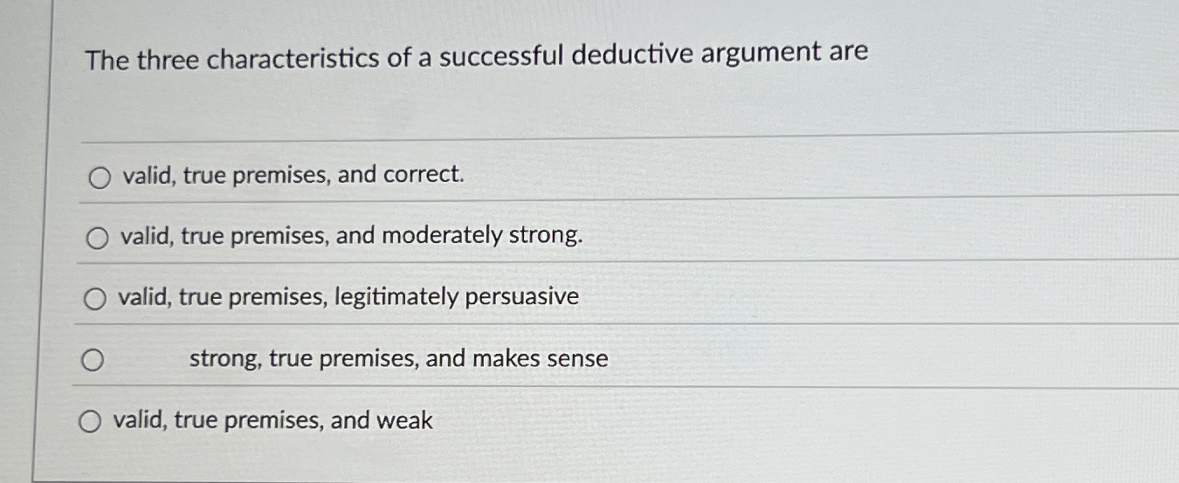 Solved The three characteristics of a successful deductive | Chegg.com