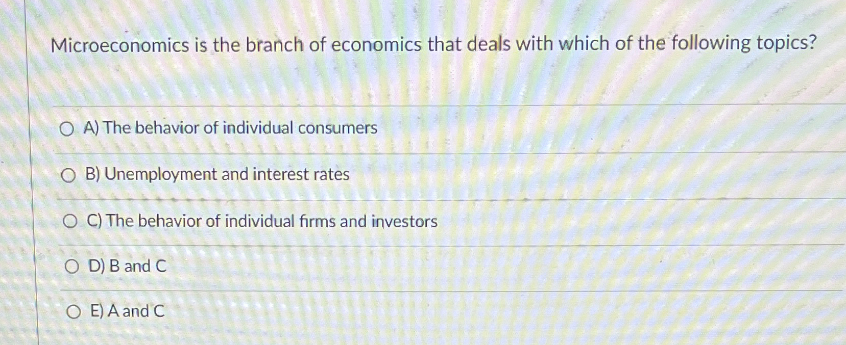 Solved Microeconomics is the branch of economics that deals | Chegg.com